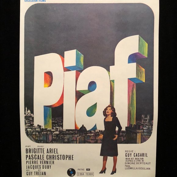 Art | Original 1974 Piaf The Early Years Belgian Movie Poster Brigitte ...